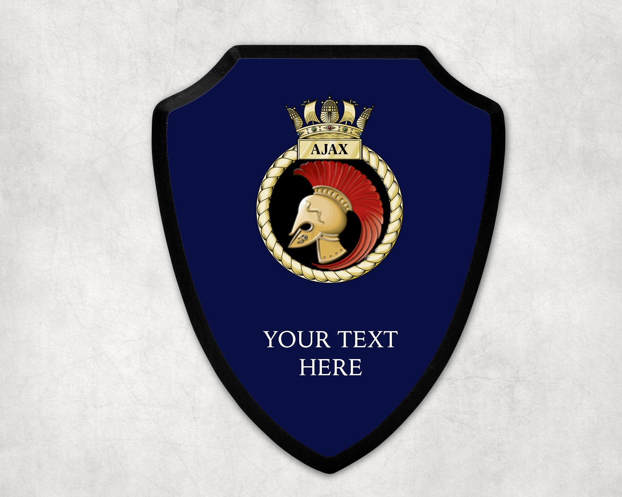 HMS Ajax - Royal Navy Printed Wall Shield – The Crafty Black Dog