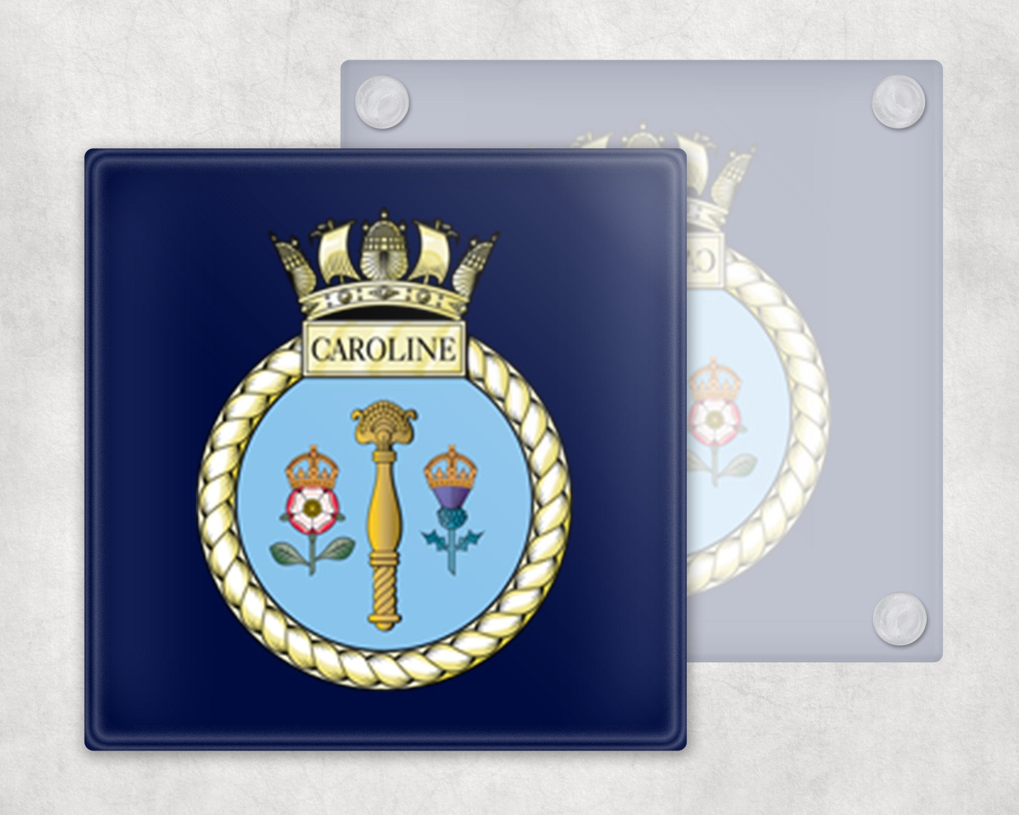HMS Caroline - Glass Coaster – The Crafty Black Dog