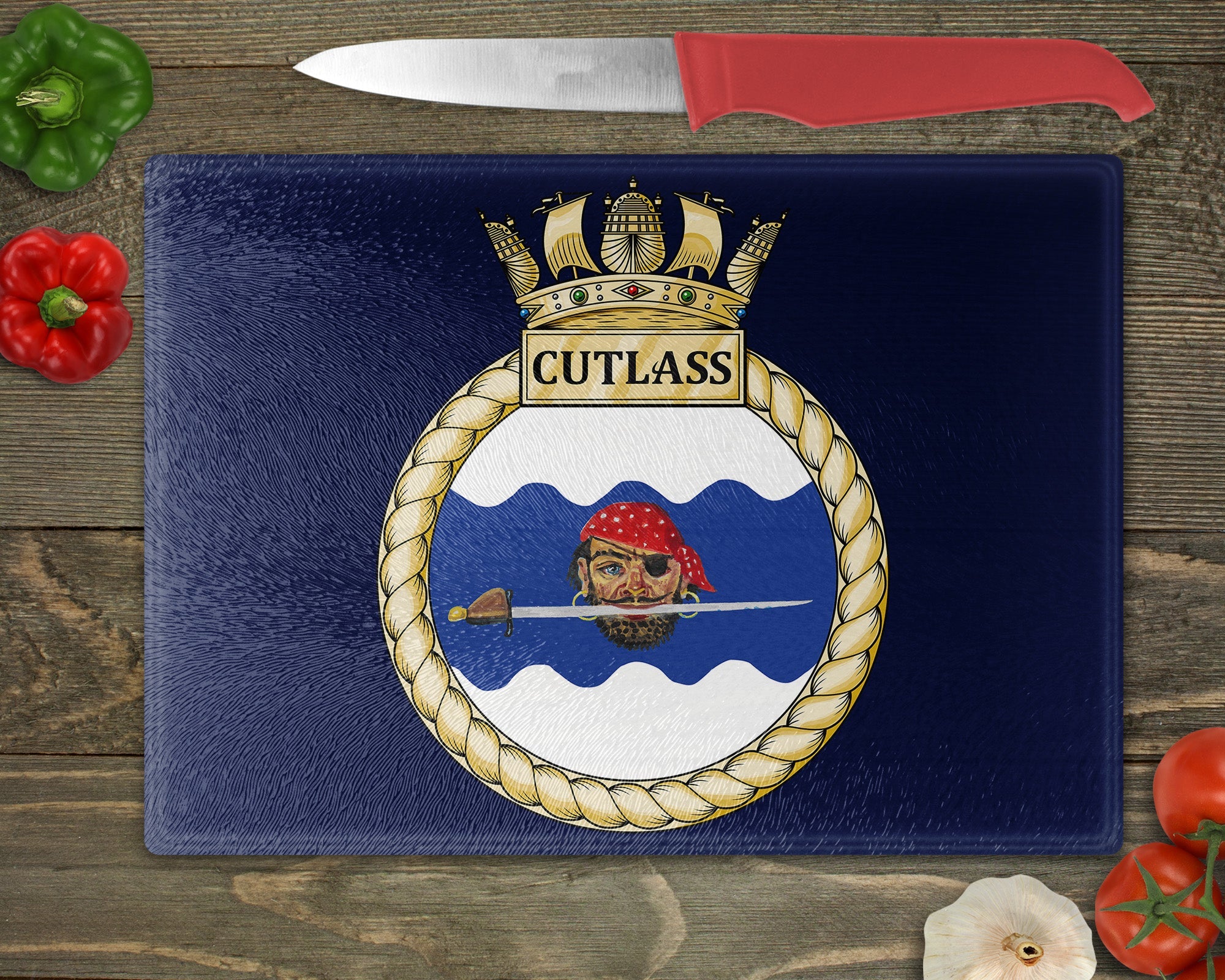 HMS Cutlass - Cutting Board – The Crafty Black Dog