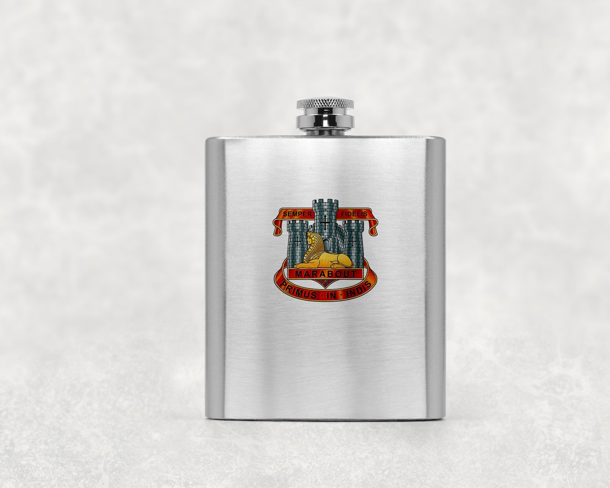 Devonshire & Dorset Regiment Crest - Hip Flask – The Crafty Black Dog