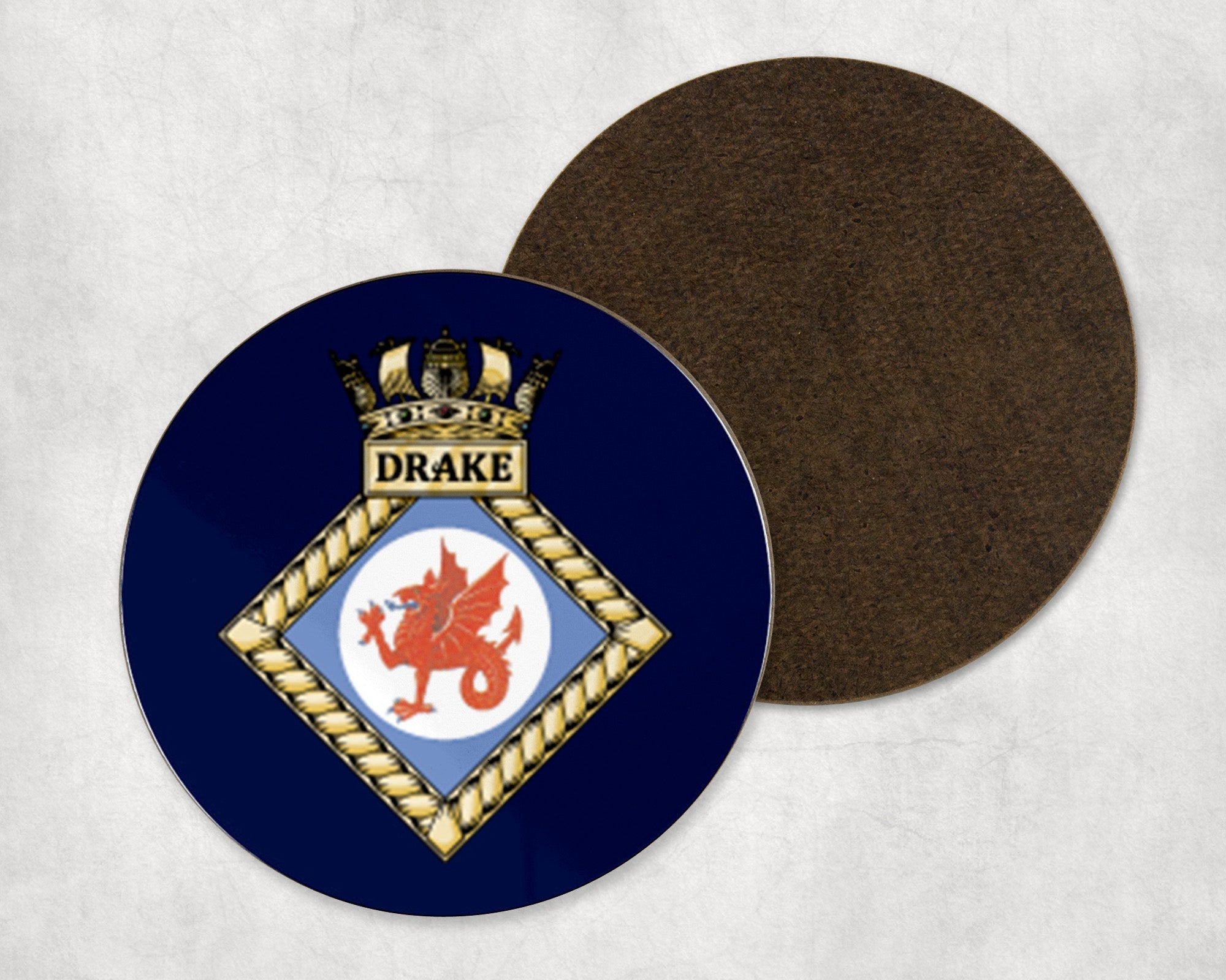 HMS Drake (HMNB Devonport) - Round Coaster Set – The Crafty Black Dog