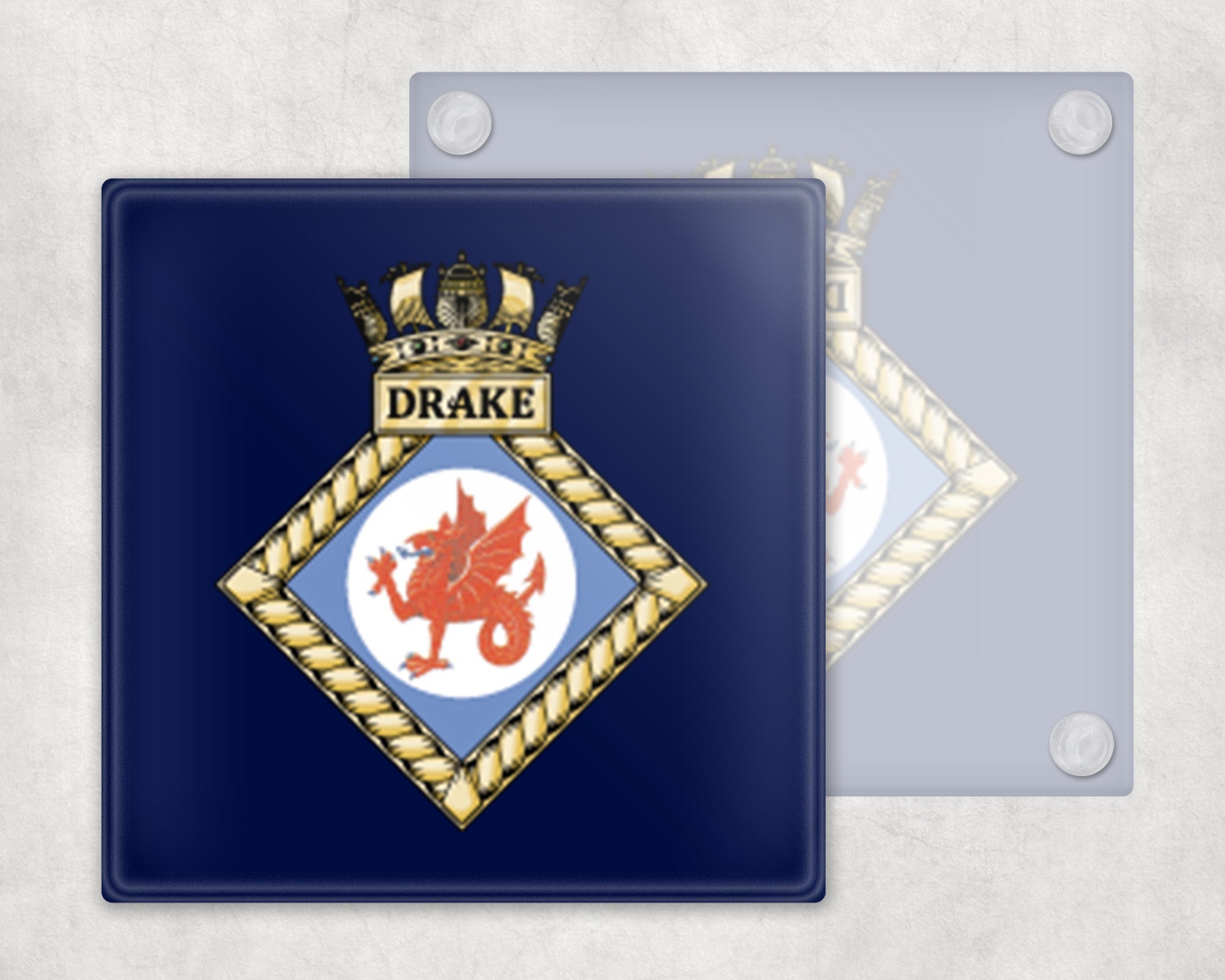 HMS Drake (HMNB Devonport) - Glass Coaster – The Crafty Black Dog