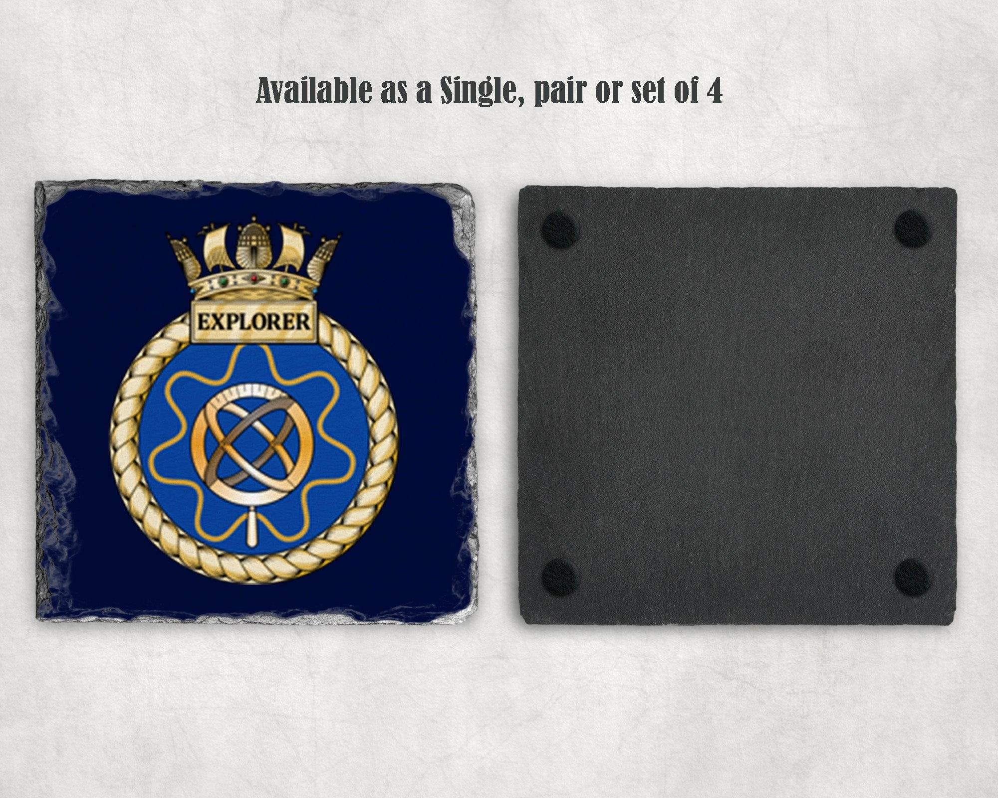 HMS Explorer - Slate Coaster – The Crafty Black Dog