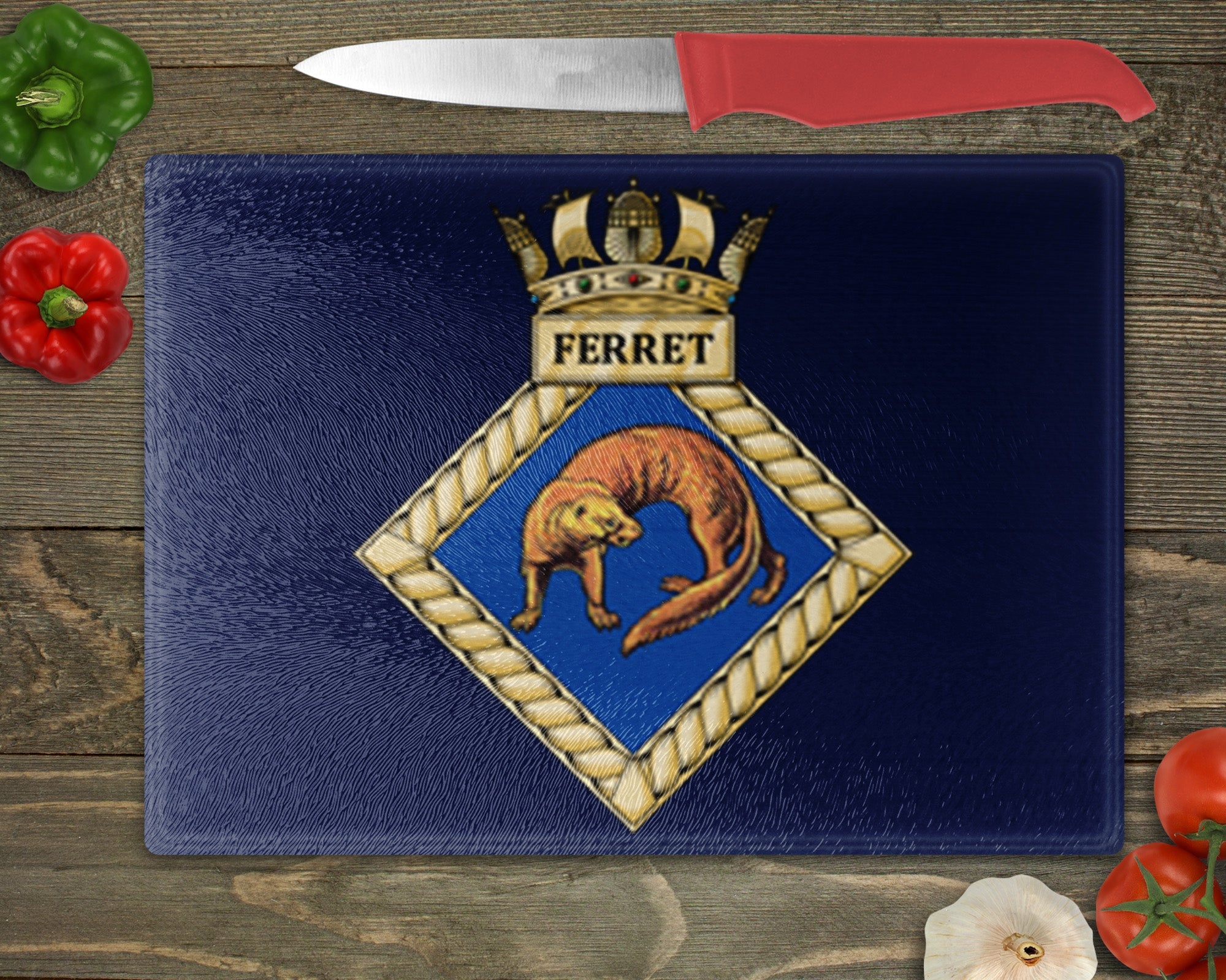 HMS Ferret - Cutting Board – The Crafty Black Dog
