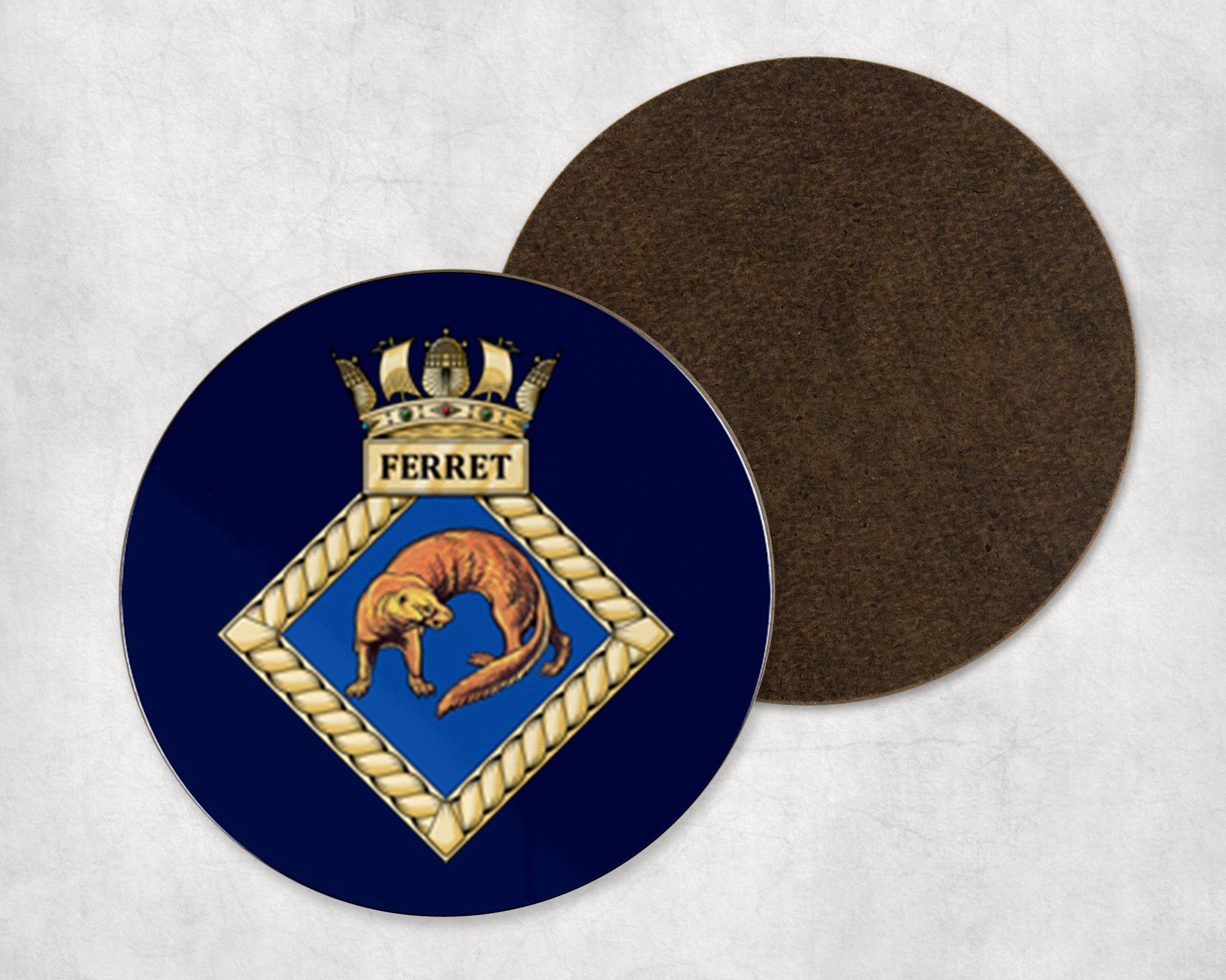 HMS Ferret - Round Coaster Set – The Crafty Black Dog