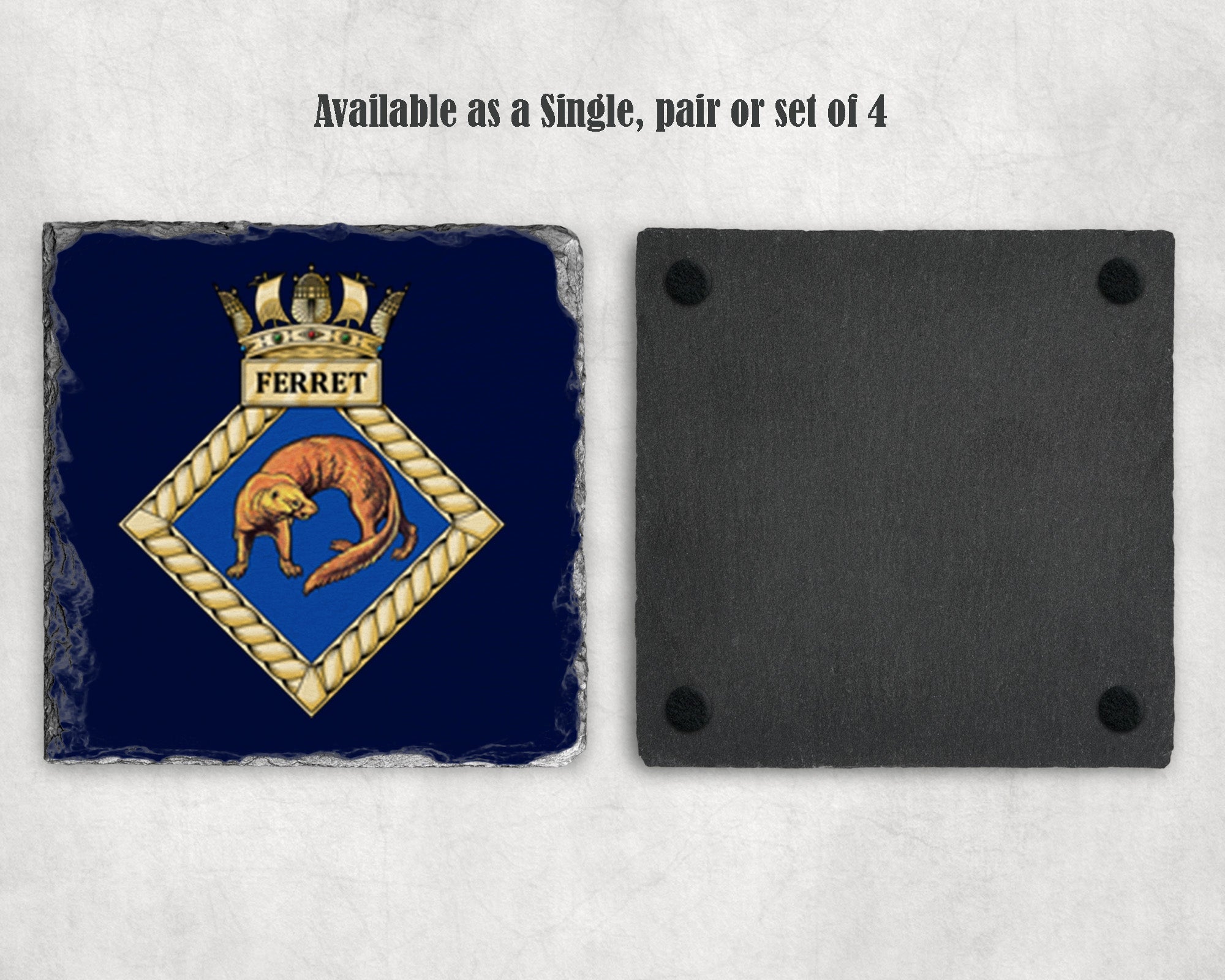 HMS Ferret - Slate Coaster – The Crafty Black Dog
