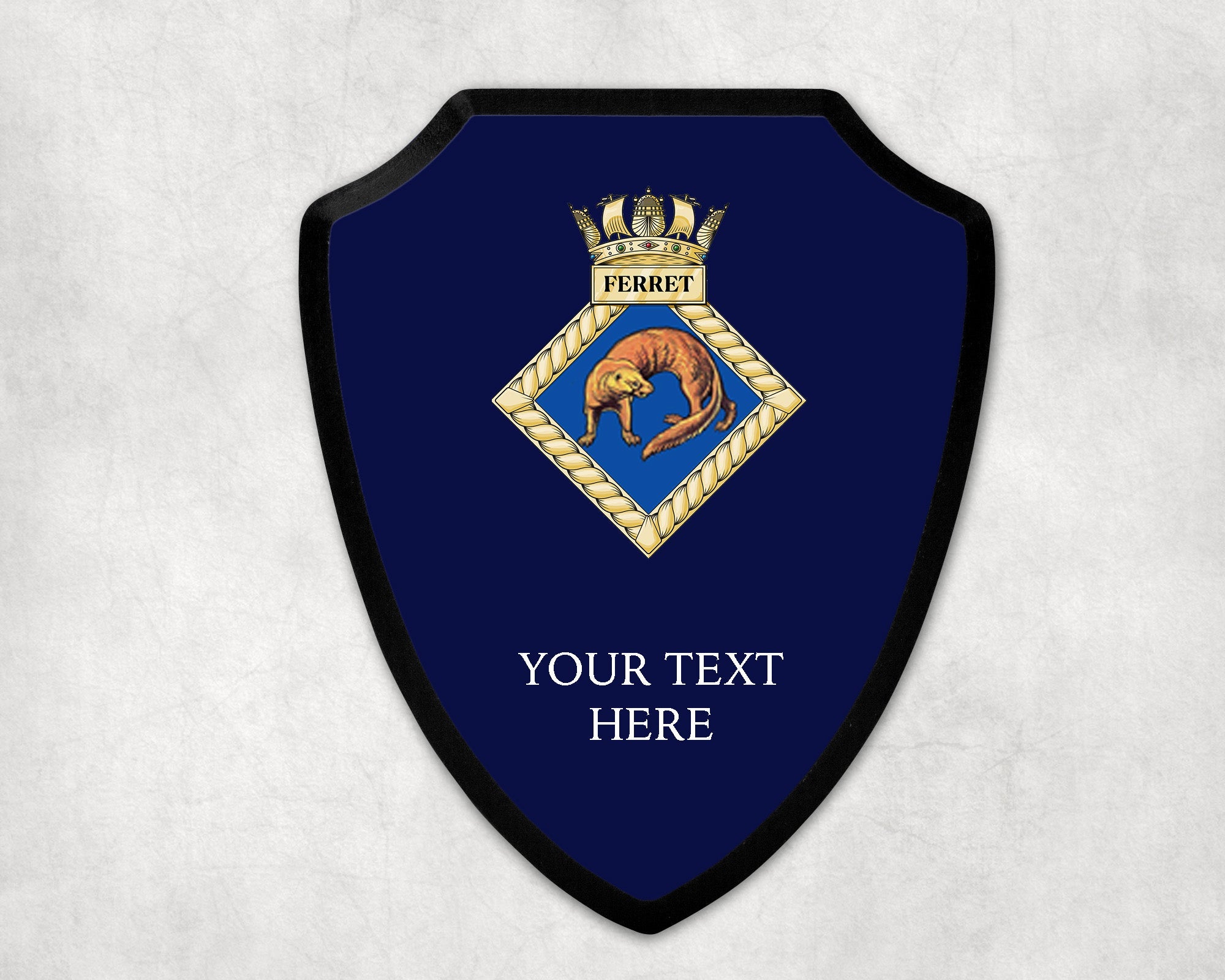 HMS Ferret - Royal Navy Printed Wall Shield – The Crafty Black Dog