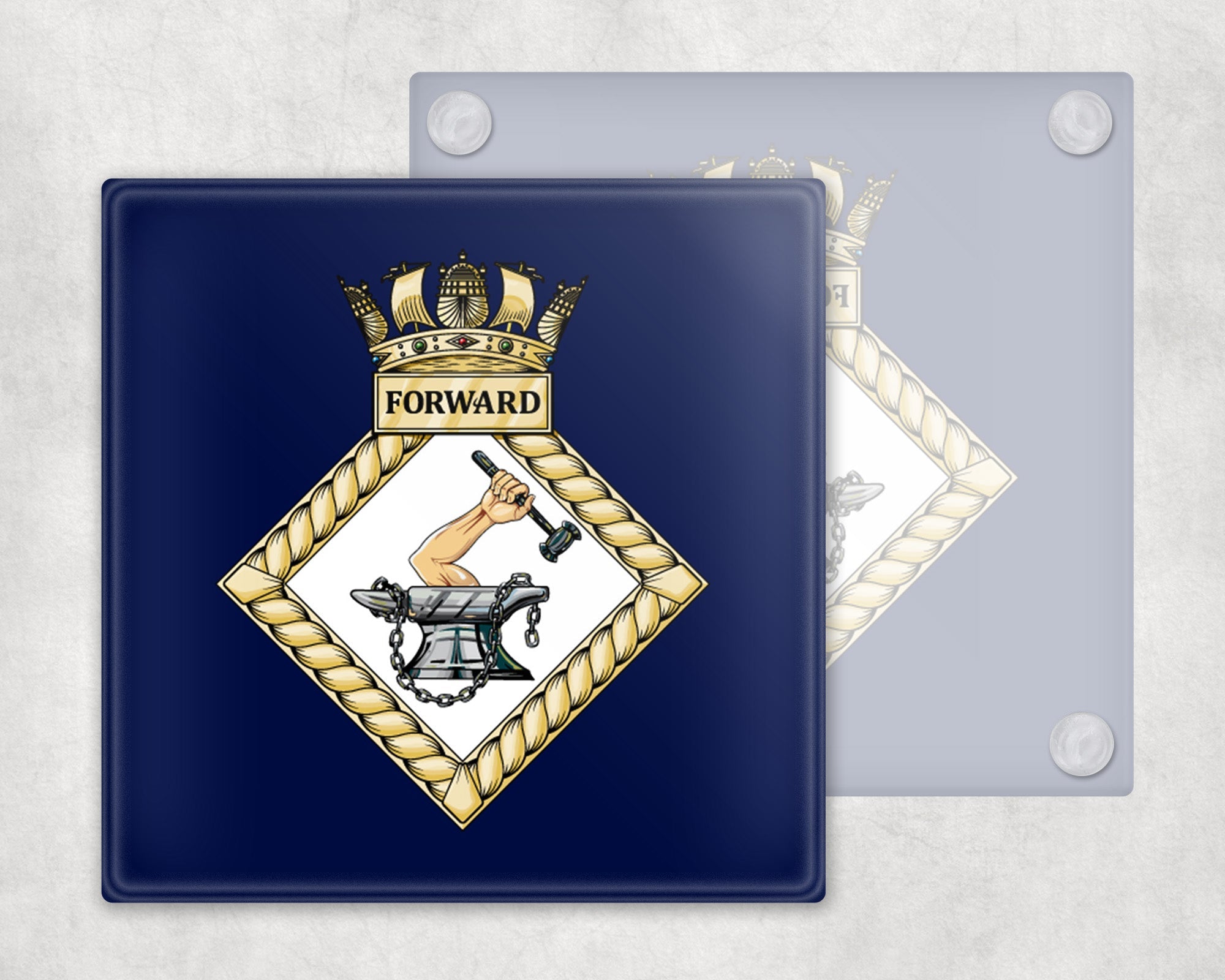 HMS Forward - Glass Coaster – The Crafty Black Dog