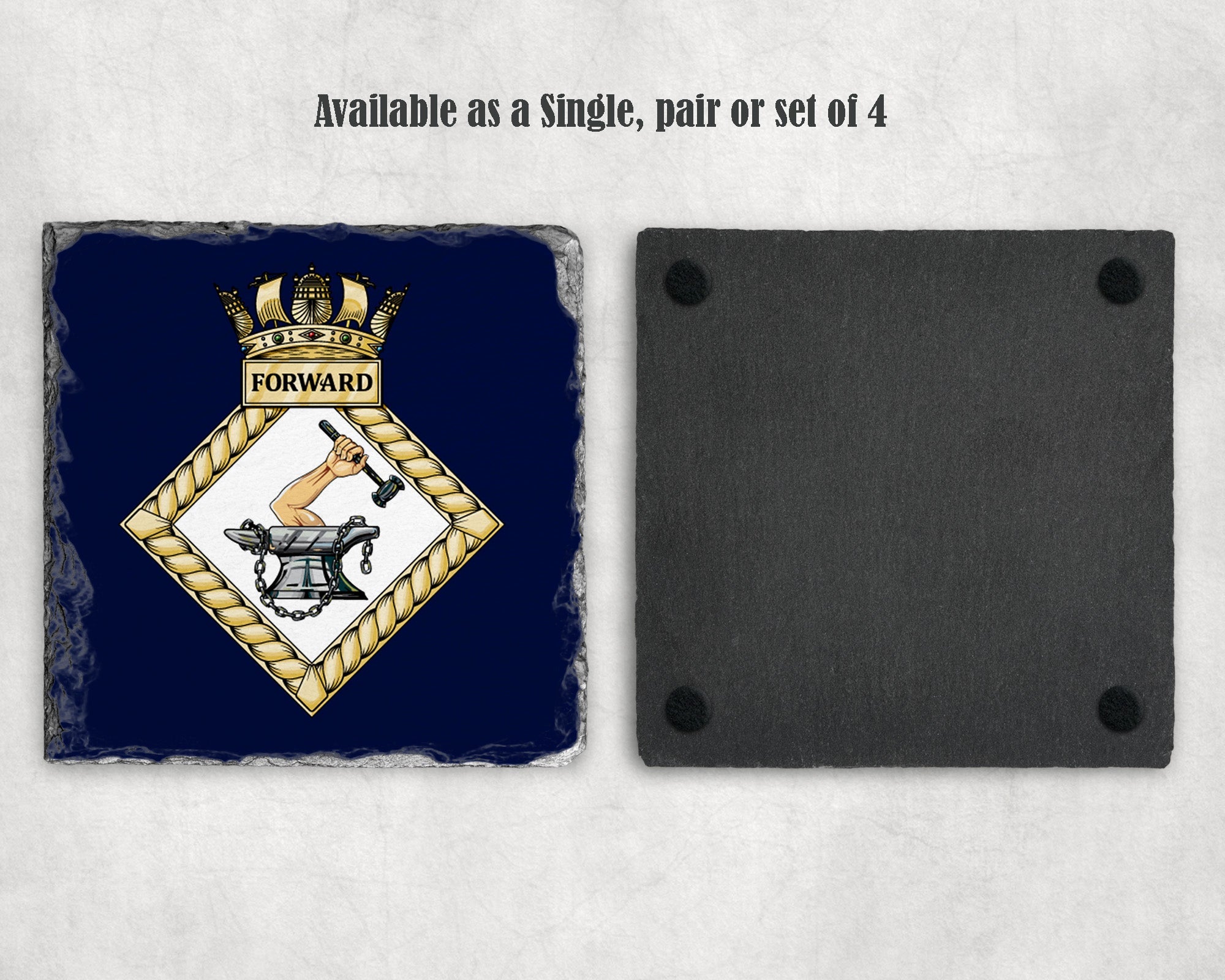 HMS Forward - Slate Coaster – The Crafty Black Dog