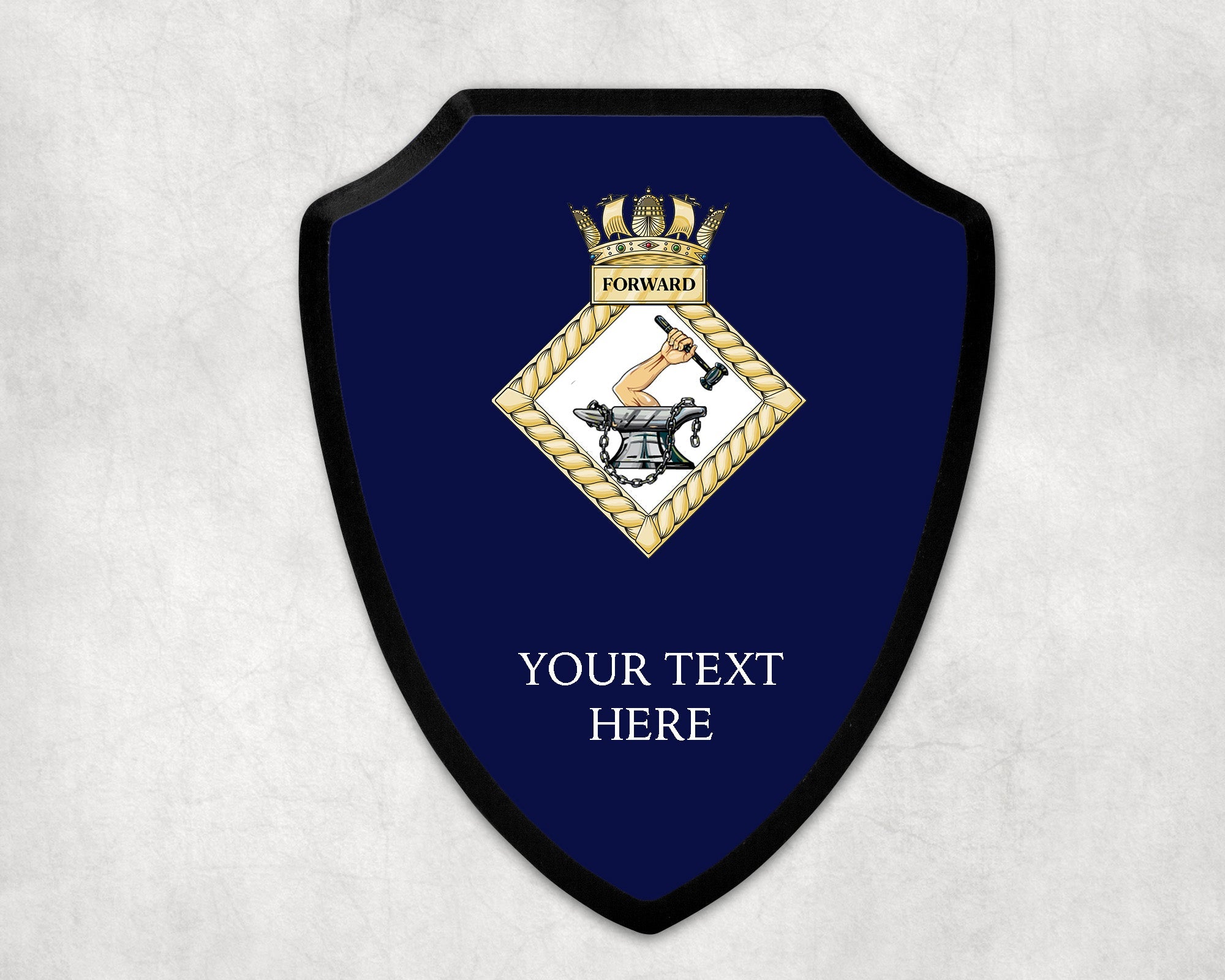 HMS Forward - Royal Navy Printed Wall Shield – The Crafty Black Dog