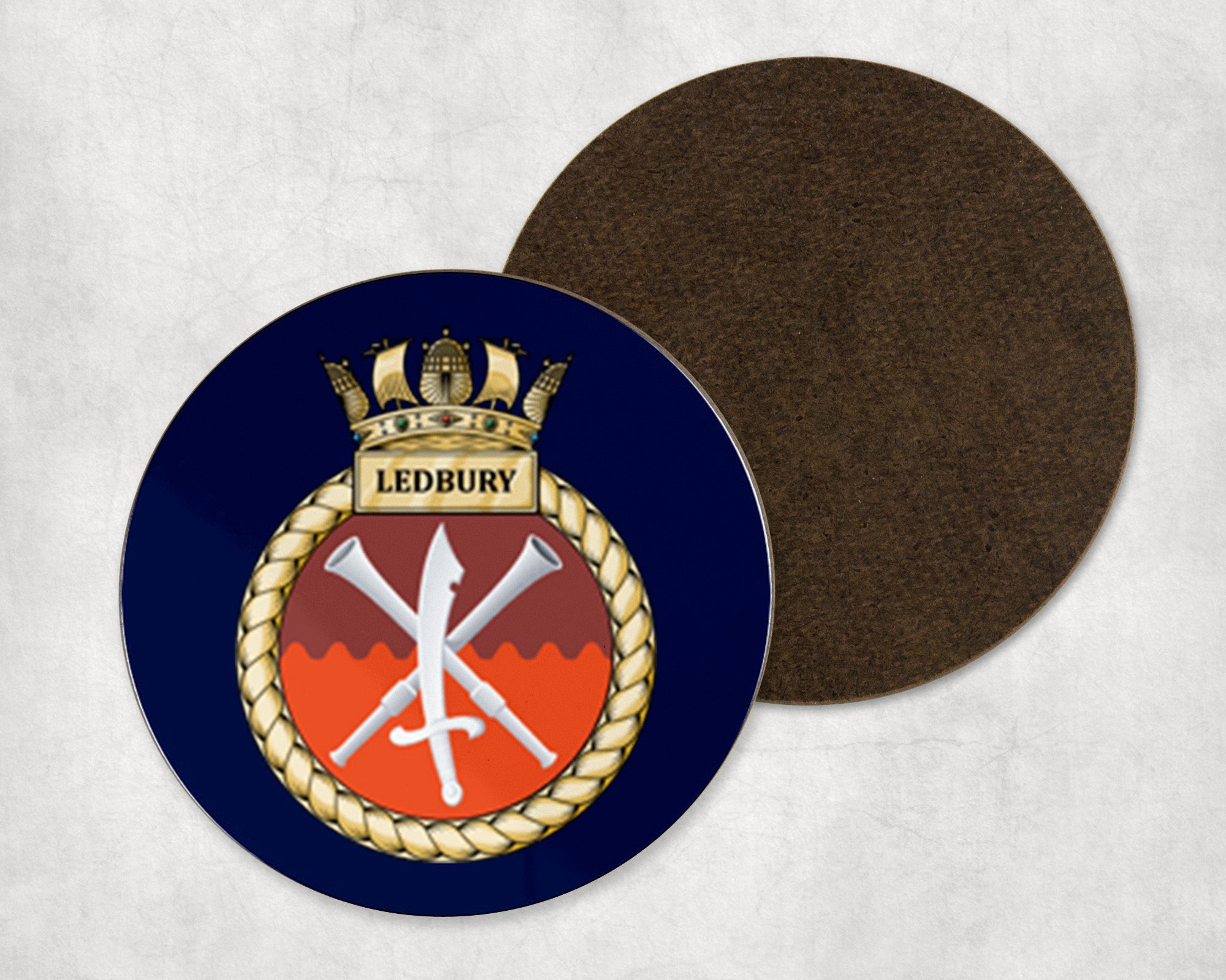 HMS Ledbury - Round Coaster Set – The Crafty Black Dog