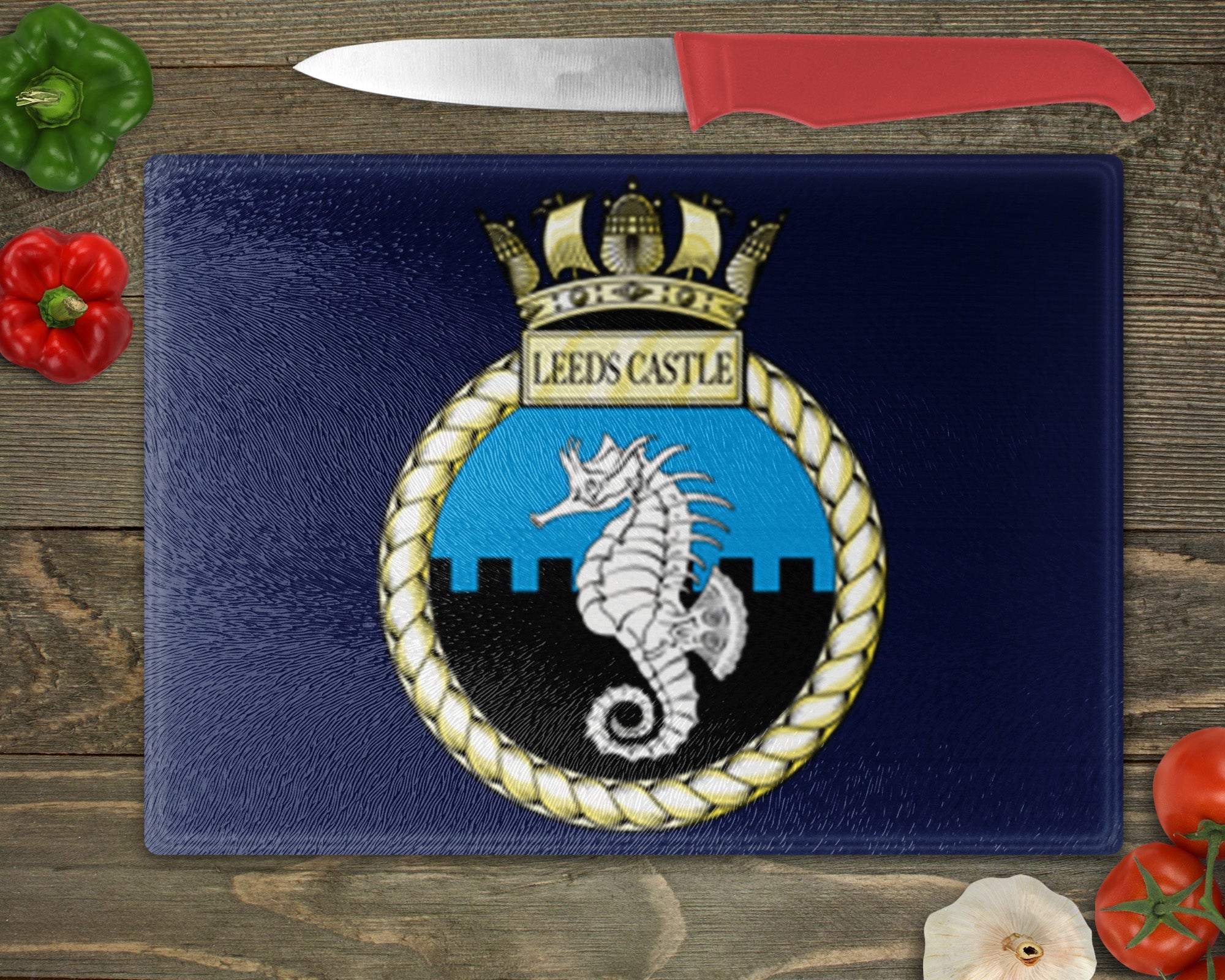 HMS Leeds Castle - Cutting Board – The Crafty Black Dog