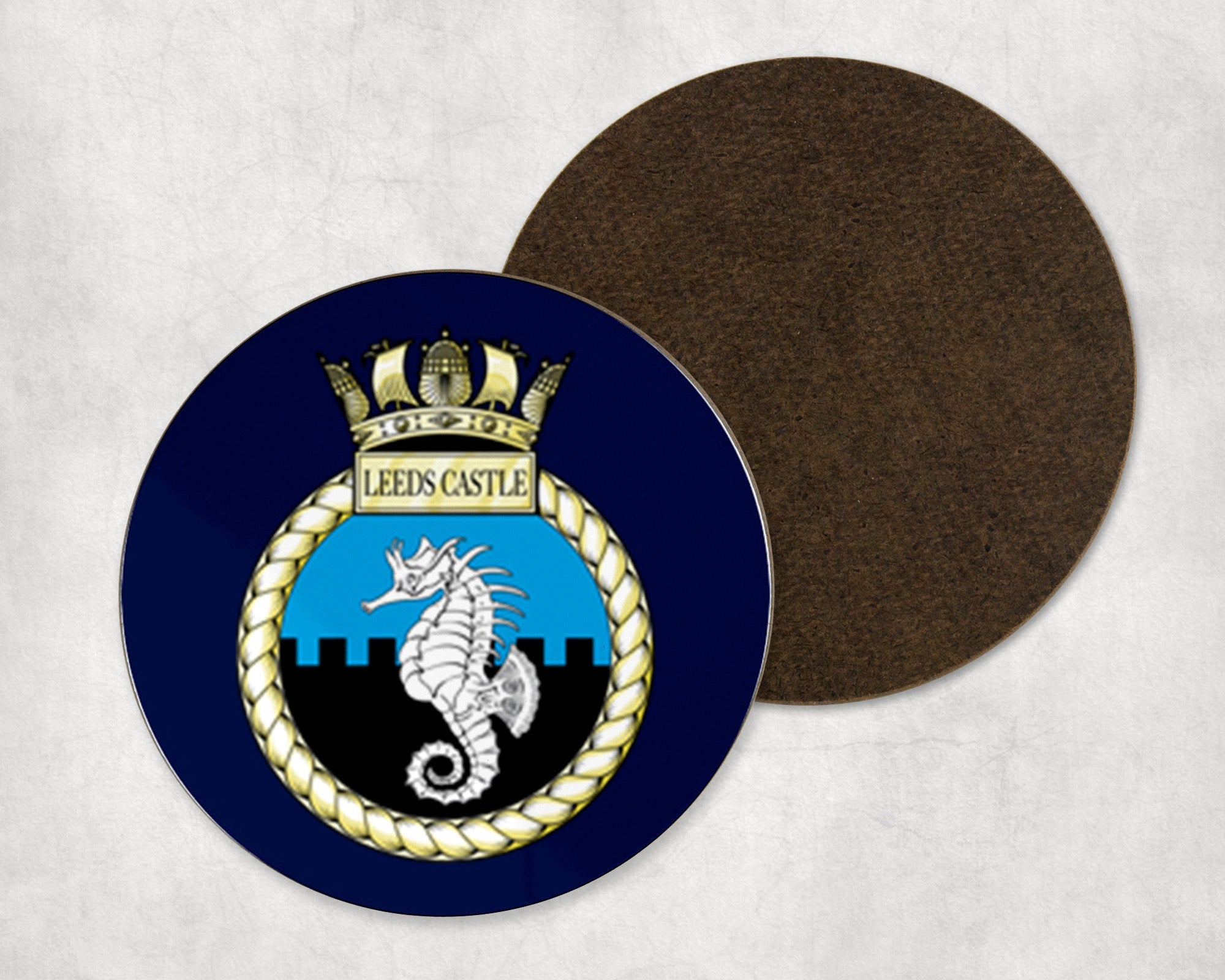 HMS Leeds Castle - Round Coaster Set – The Crafty Black Dog