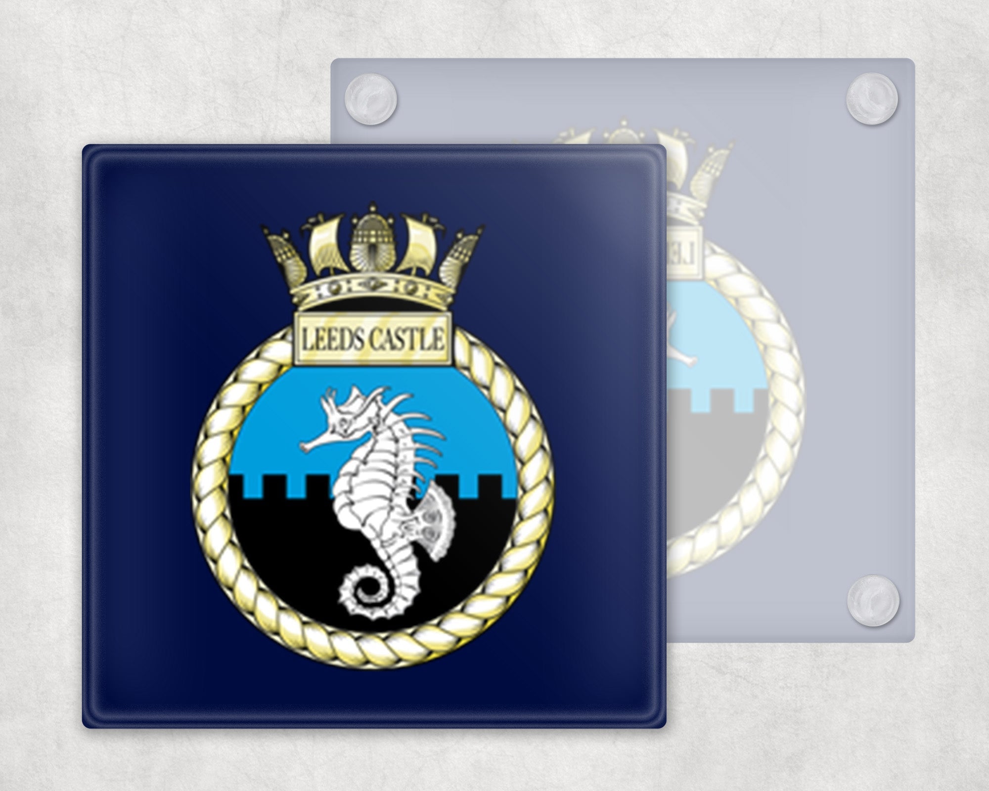 HMS Leeds Castle - Glass Coaster – The Crafty Black Dog