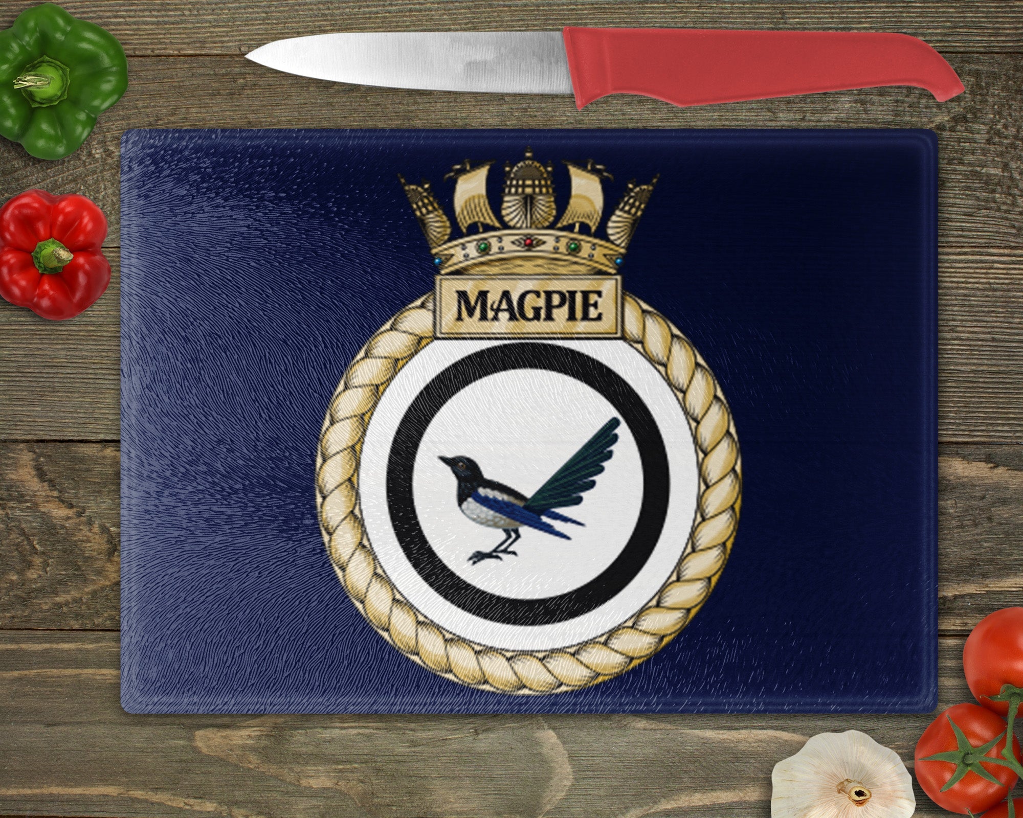 HMS Magpie - Cutting Board – The Crafty Black Dog