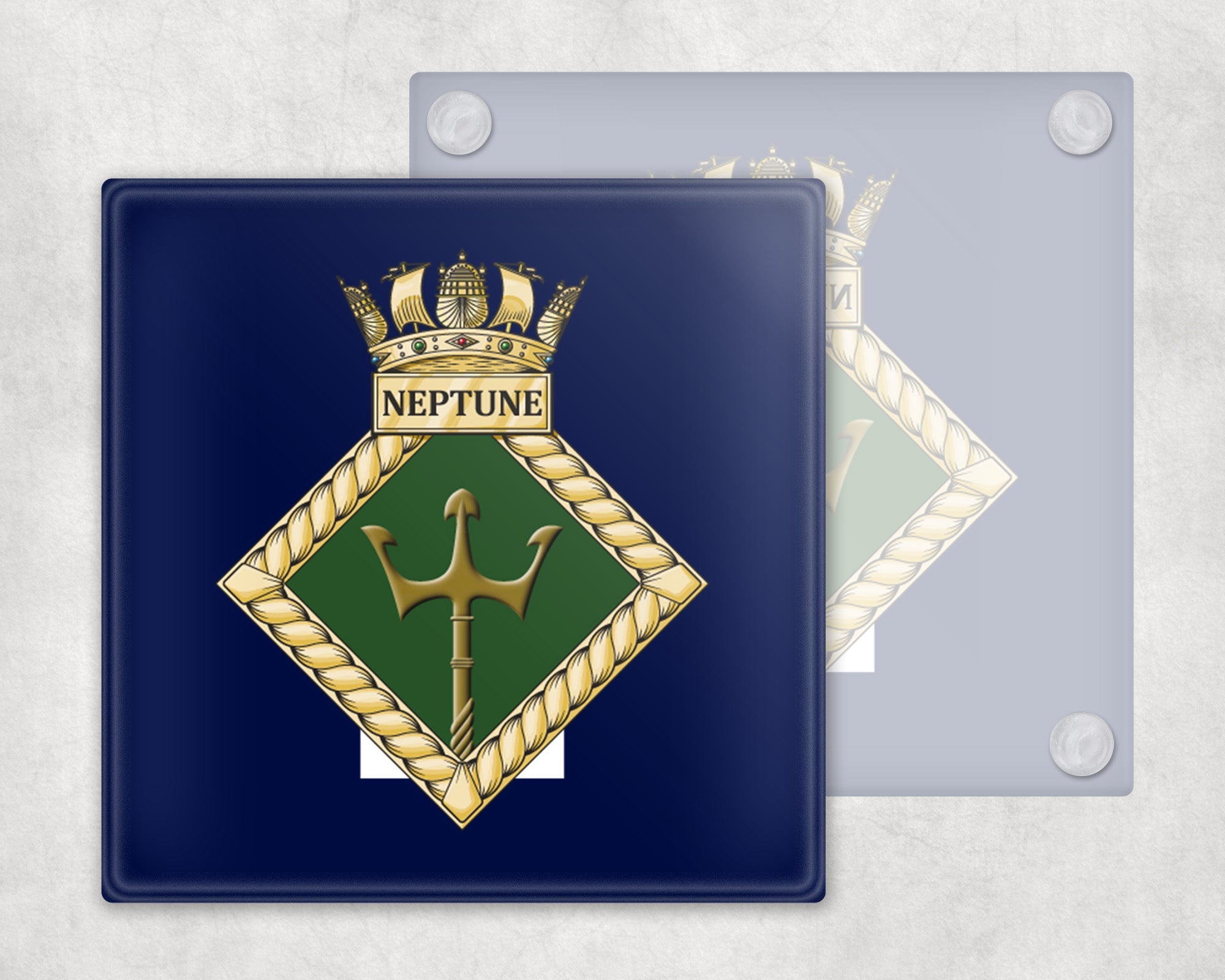 HMS Neptune - Glass Coaster – The Crafty Black Dog