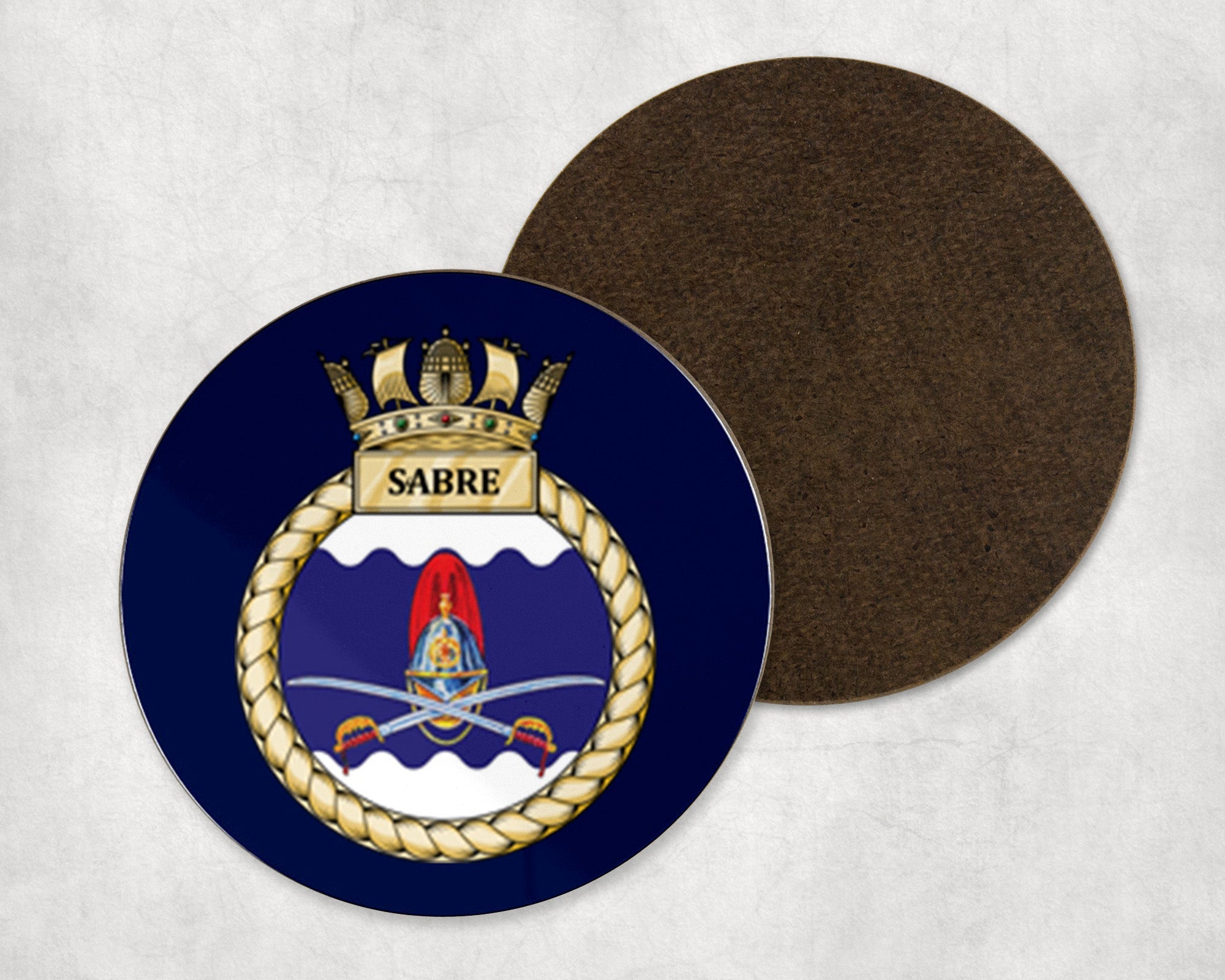 HMS Sabre - Round Coaster Set – The Crafty Black Dog