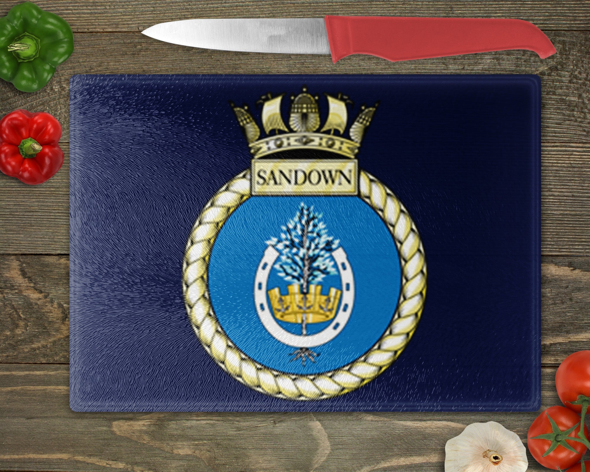 HMS Sandown - Cutting Board – The Crafty Black Dog
