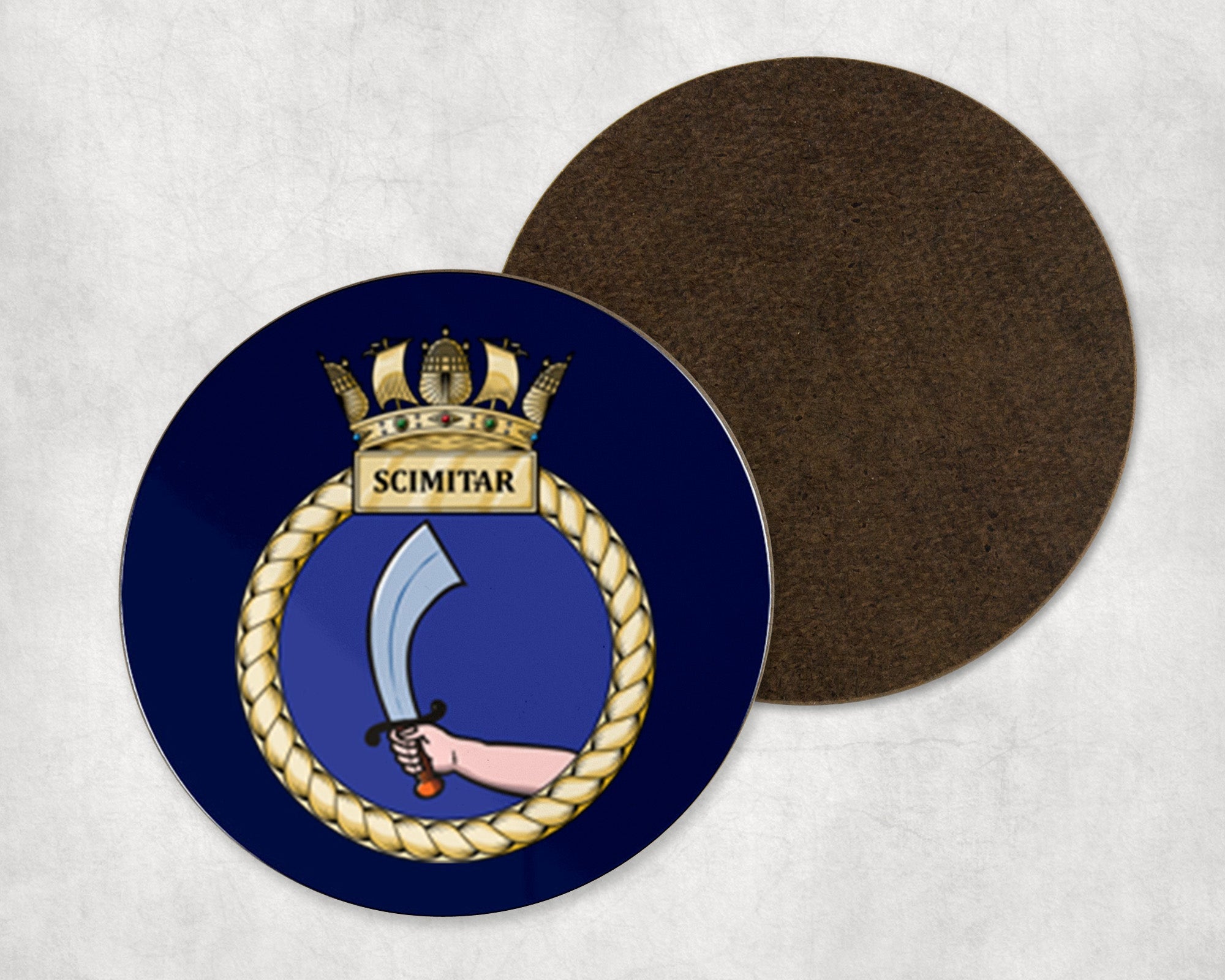 HMS Scimitar - Round Coaster Set – The Crafty Black Dog