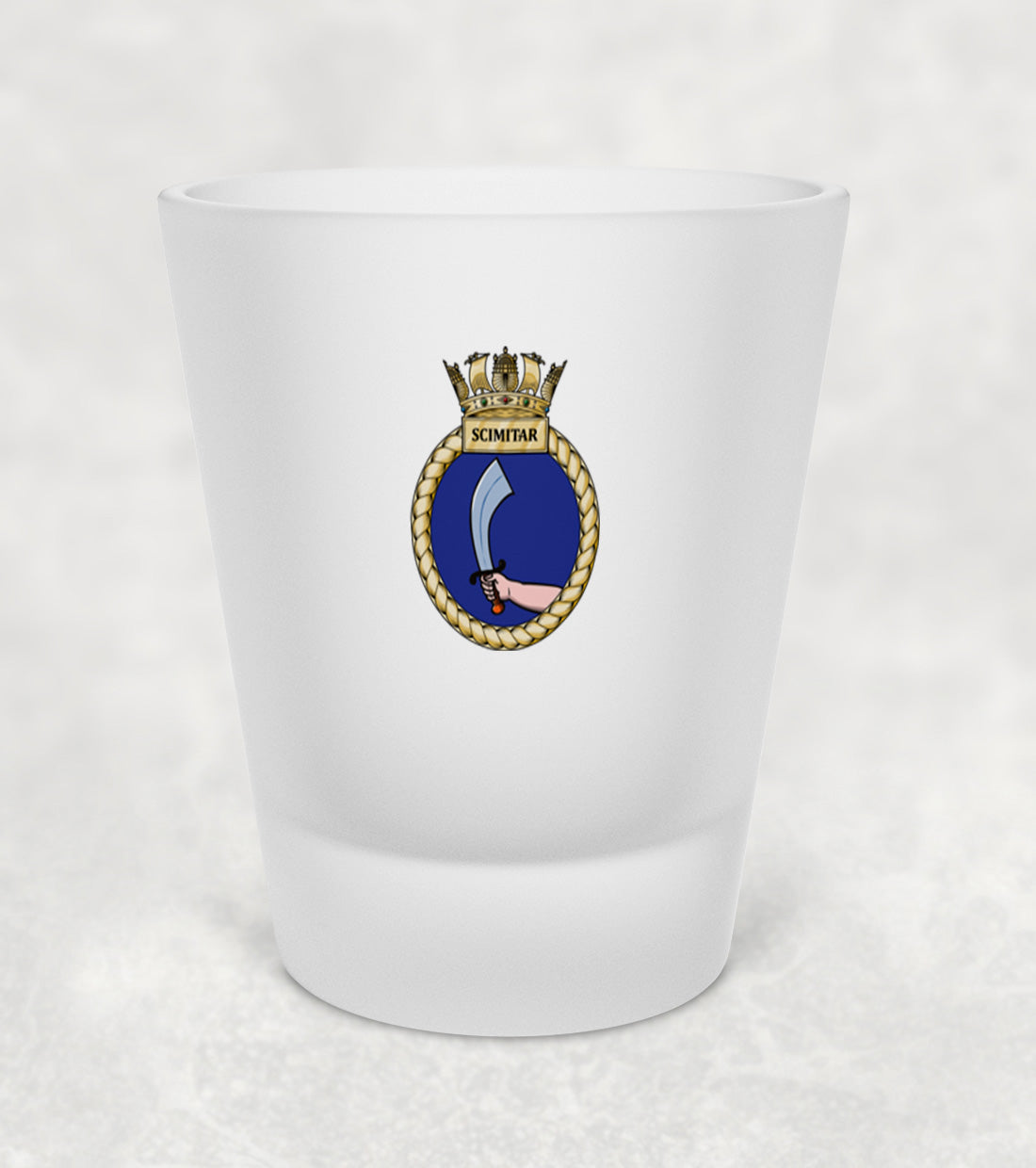 HMS Scimitar - Shot Glass – The Crafty Black Dog