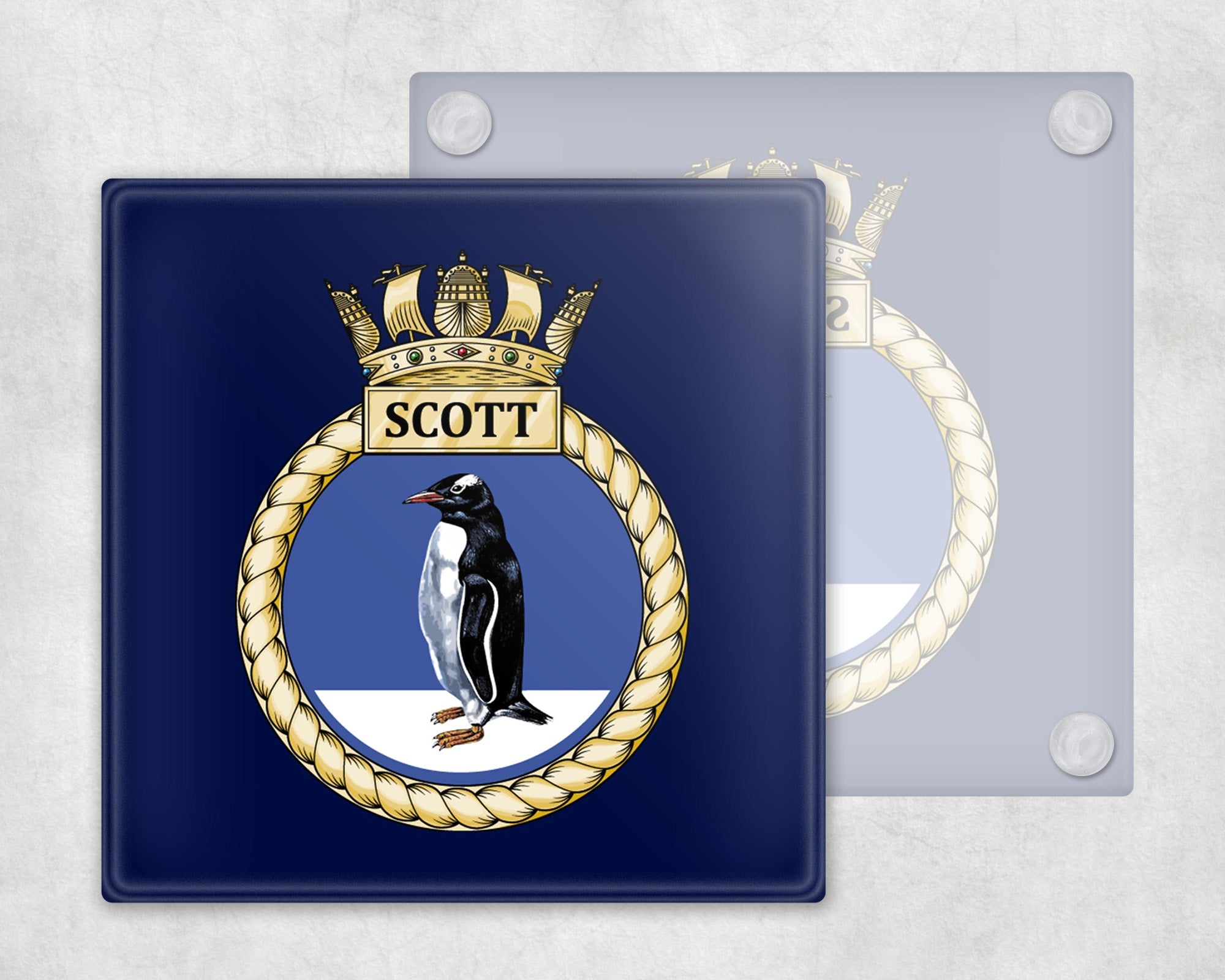 HMS Scott - Glass Coaster – The Crafty Black Dog