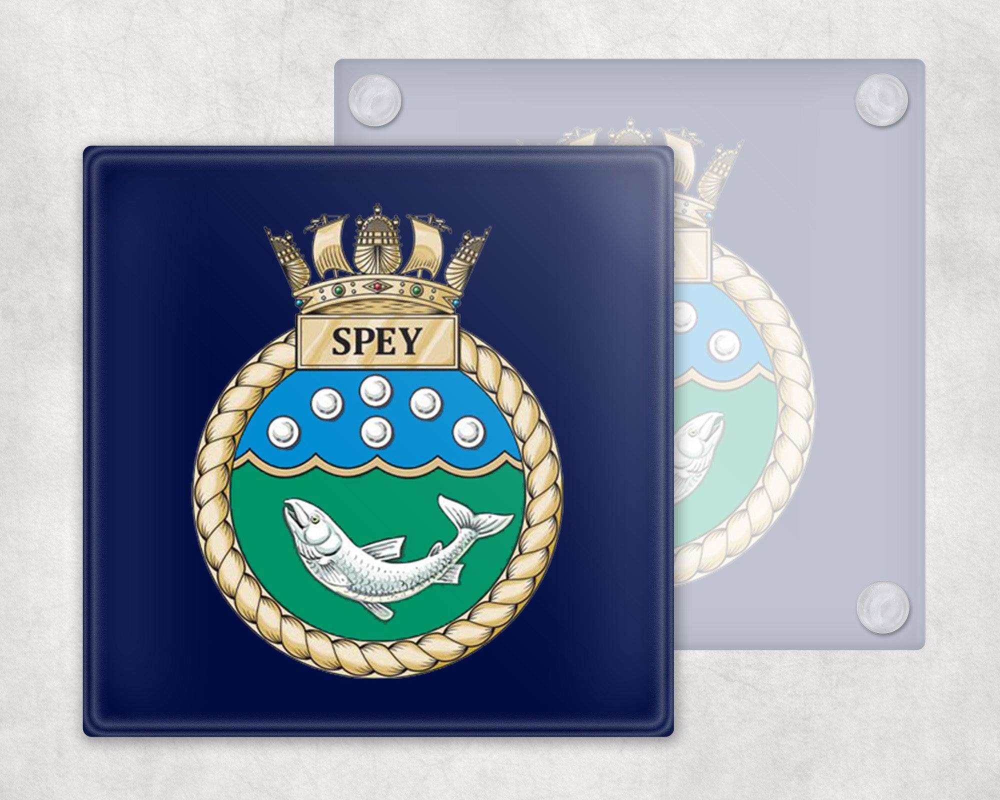 HMS Spey - Glass Coaster – The Crafty Black Dog