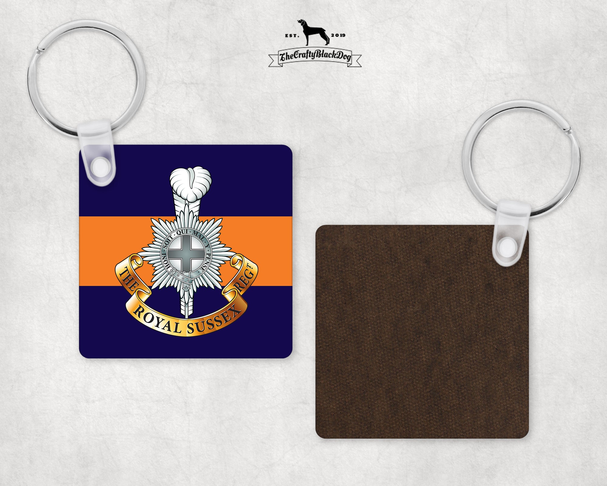 Royal Sussex Regiment - Square Key Ring – The Crafty Black Dog