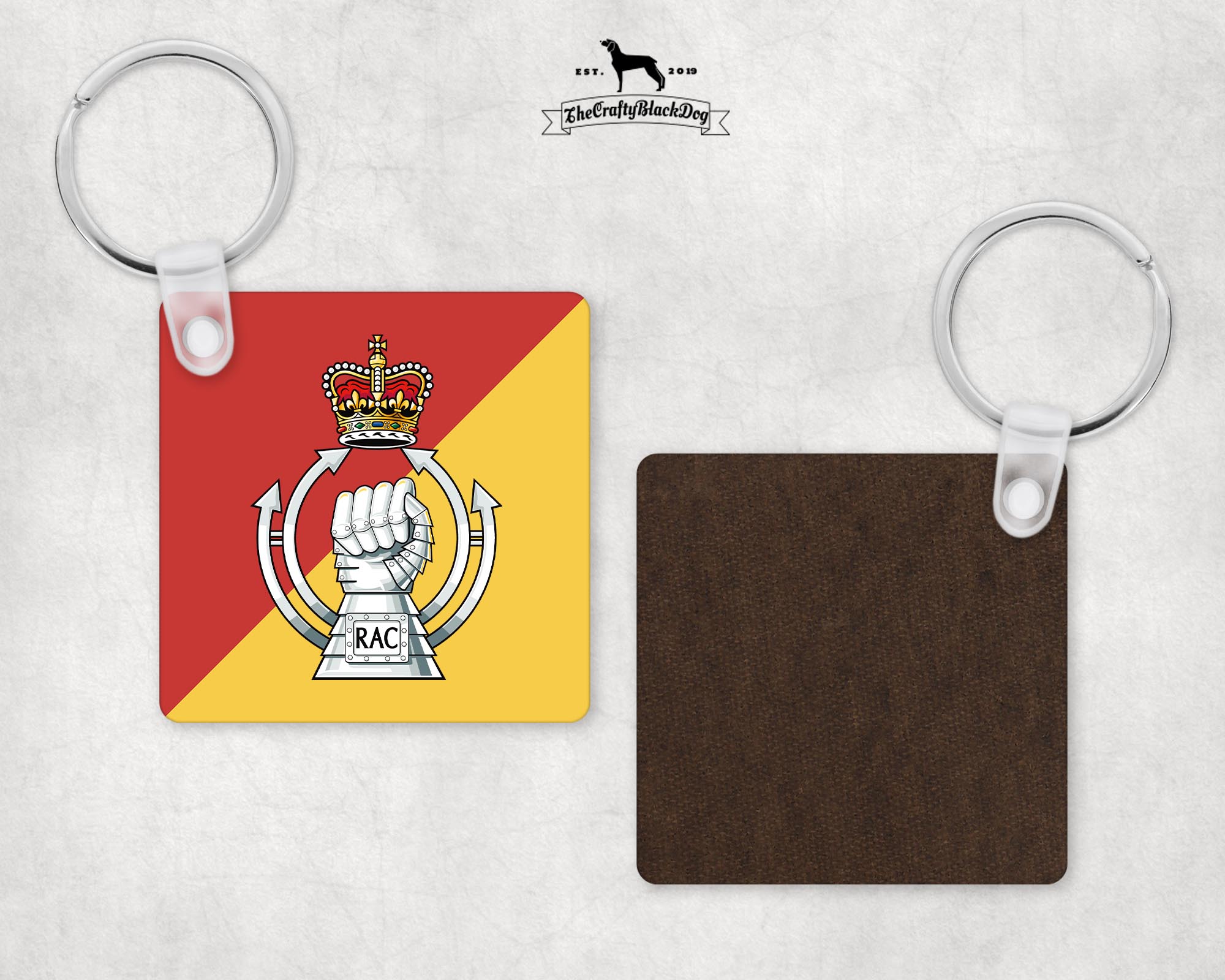 Royal Armoured Corps - Square Keyring – The Crafty Black Dog