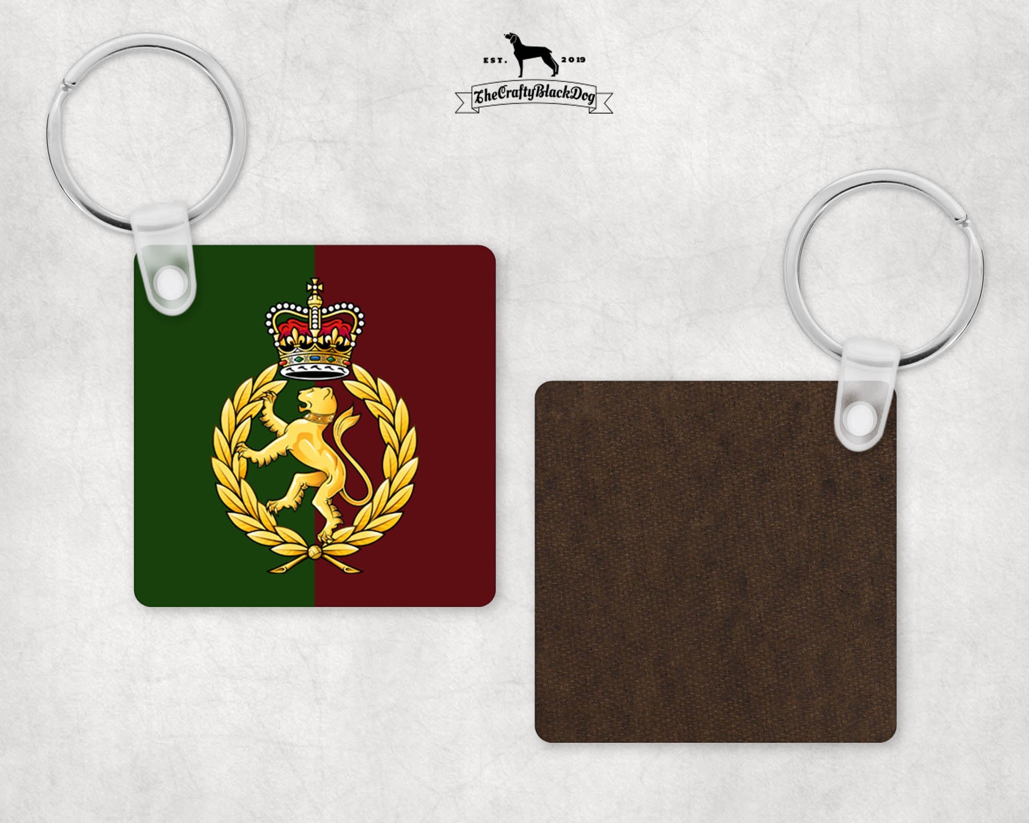 WRAC - Square Keyring – The Crafty Black Dog