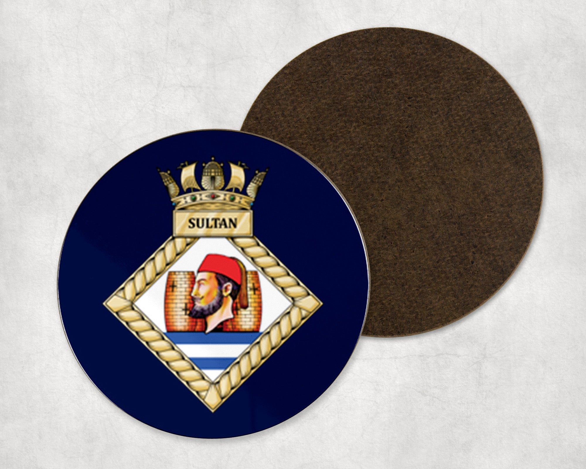 HMS Sultan - Round Coaster Set – The Crafty Black Dog