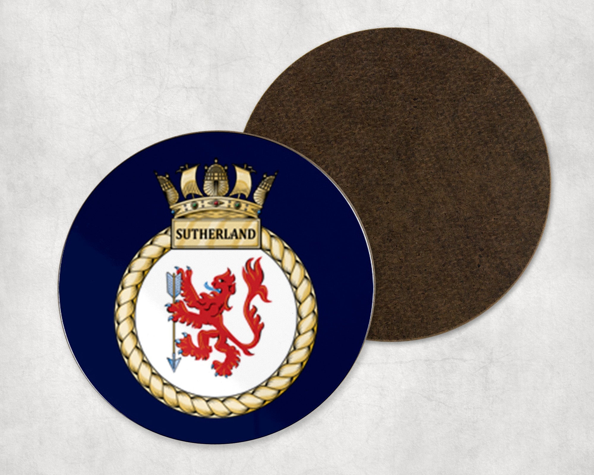 HMS Sutherland - Round Coaster Set – The Crafty Black Dog