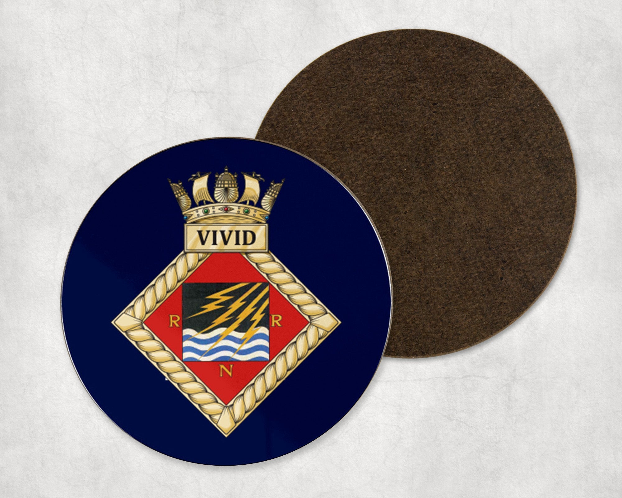 HMS Vivid - Round Coaster Set – The Crafty Black Dog